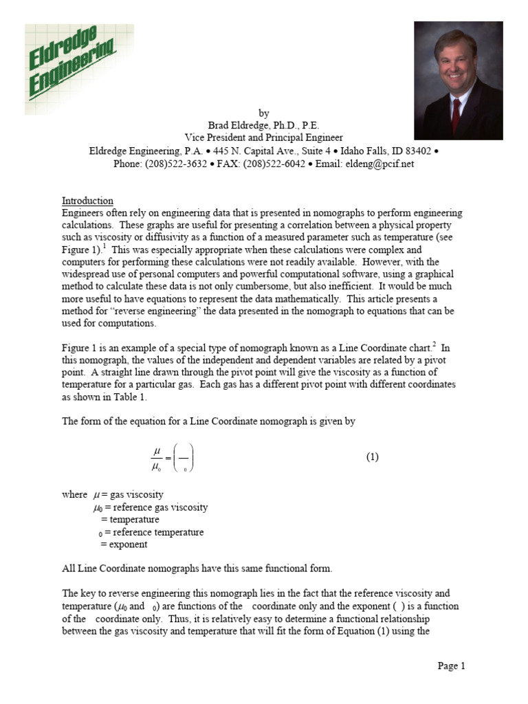 Reverse Engineering Nomographs Paper | PDF | Viscosity | Regression ...