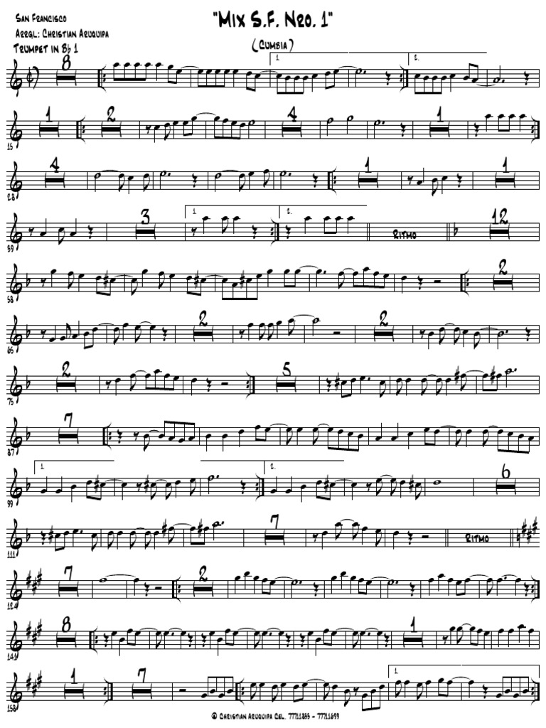 San Francisco-Mix S.F. Nro. 1 - Trumpet in BB 1 | PDF