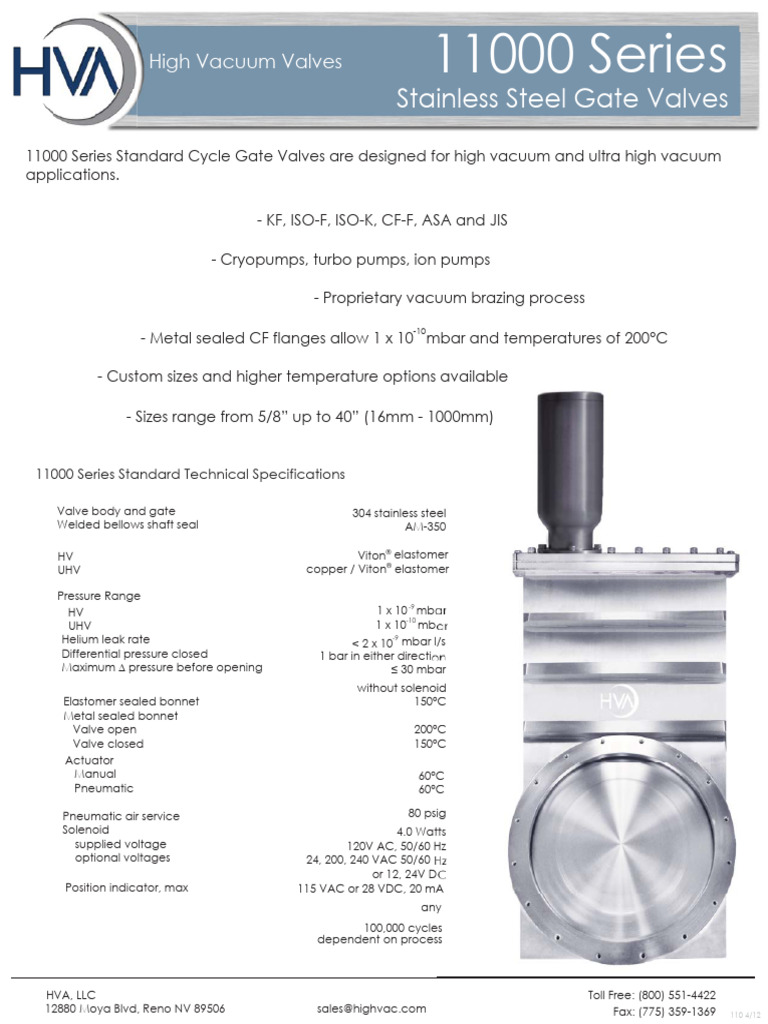 HVA-11000-Series-Stainless-Steel-Gate-Valves-sm (2) | PDF | Gases ...