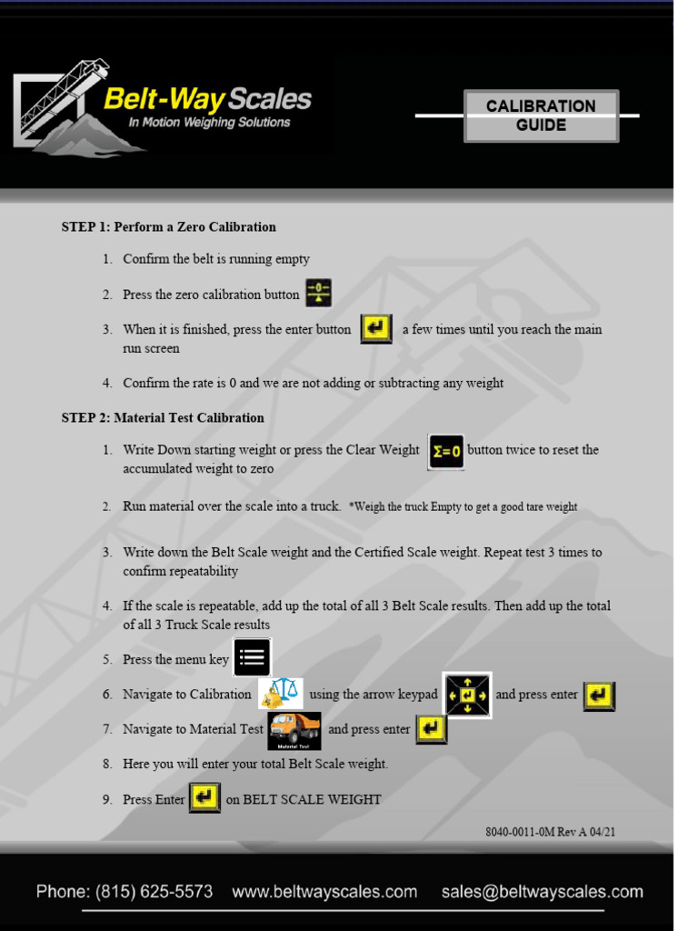 Belt Scale Calibration Guide | PDF | Calibration | Weight