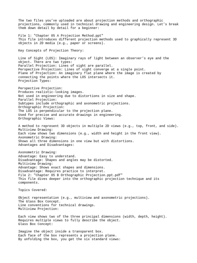 Projection Method Explained - GPT | PDF | Technical Drawing | Geometry