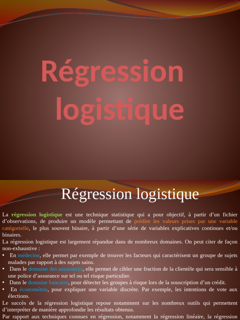 Régression logistique | PDF | Analyse de régression | Régression logistique