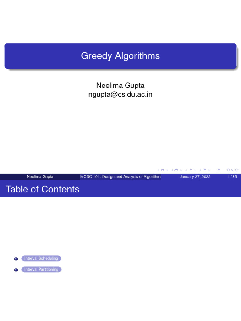 Lecture 1.4 Greedy - Scheduling Problems | PDF | Mathematics | Computer Science