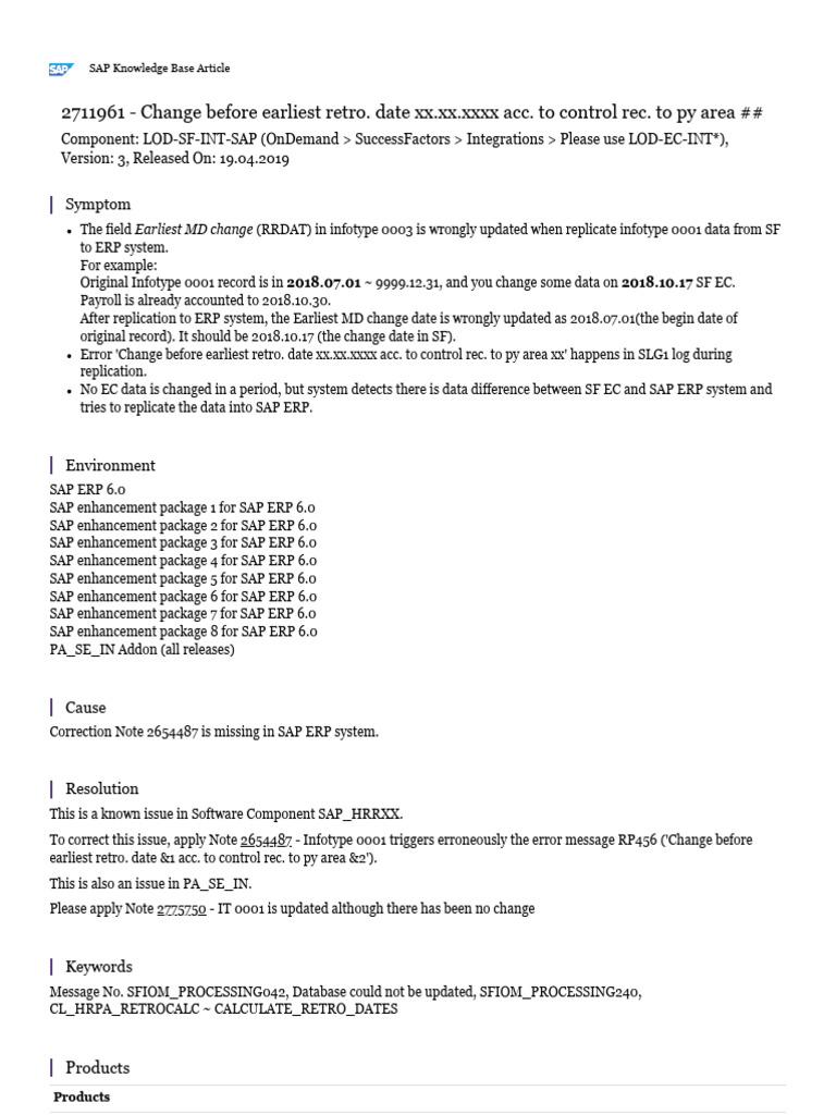 Fix Infotype 0001 Date Error in SAP ERP | PDF | Information Science | Data