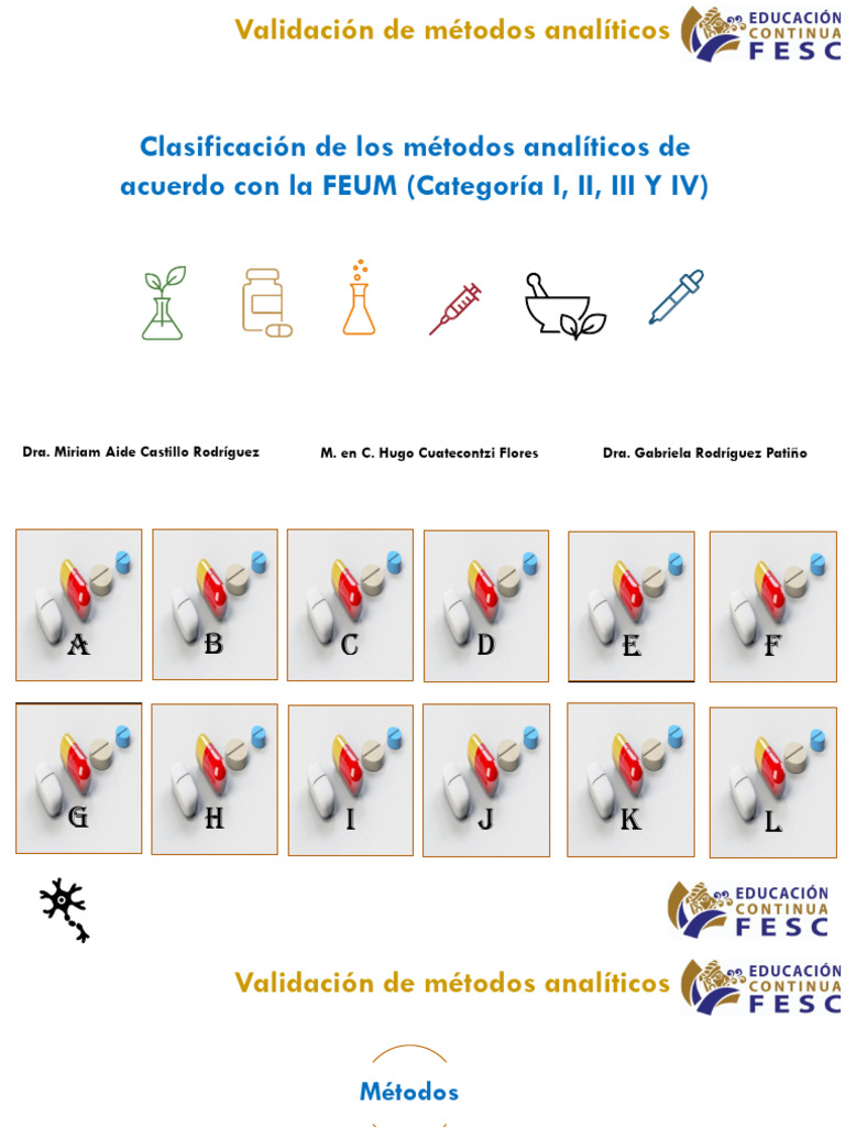 Validación de Métodos Analíticos FEUM | PDF | Laboratorios | Información