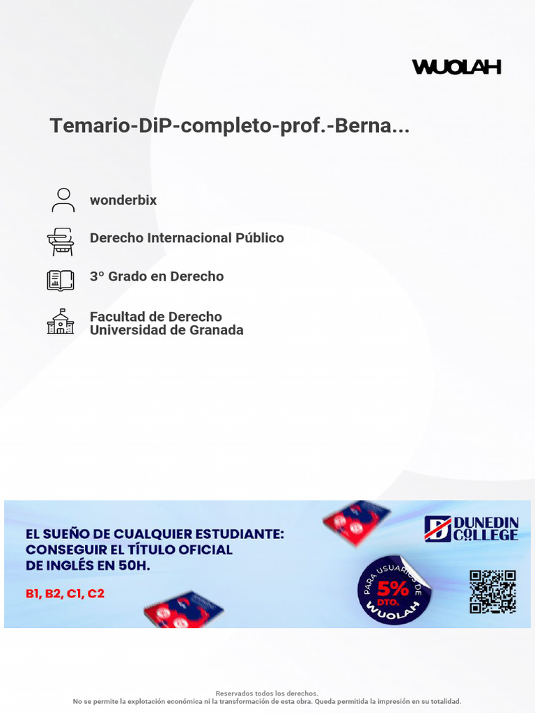 Wuolah Free Temario DiP Completo Prof. Bernardez | PDF | Ley internacional | Estado (política)
