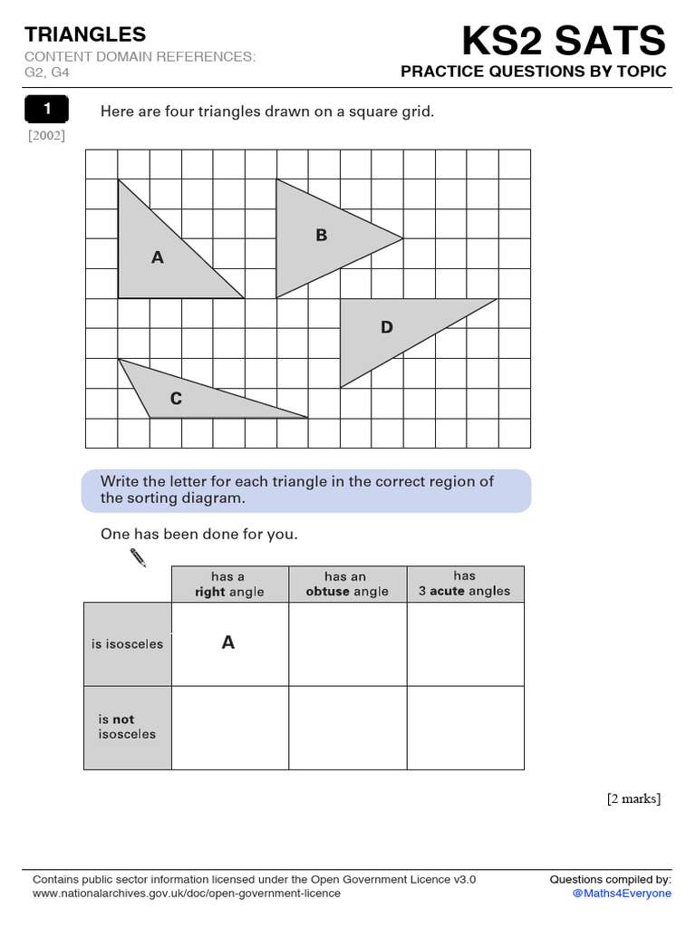 Triangles Ks2 Sats Questions 30083 | PDF | Triangle | Area