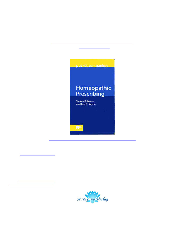 Homeopathic Prescribing Pocket Companion Steven B Kayne.05256 | PDF ...