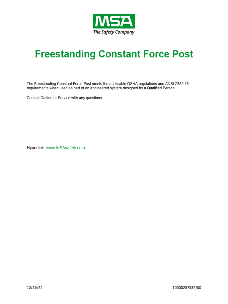 Freestanding Constant Force Post | PDF