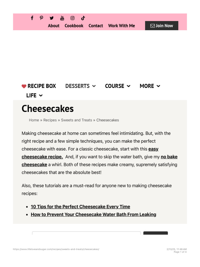 Easy Cheesecake Recipes and Tips | PDF