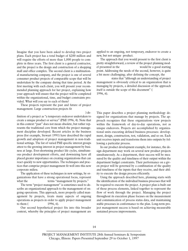 Process-Based Project Planning | PDF | Project Management | Information