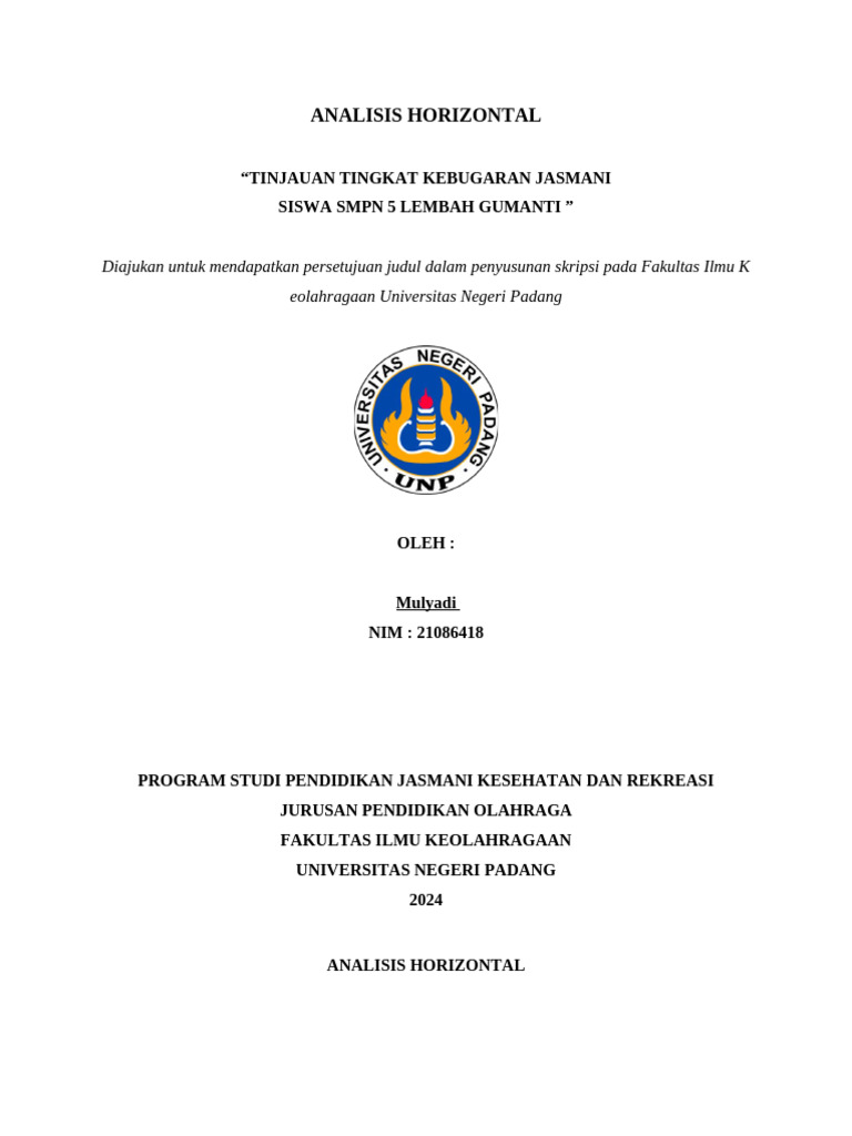 Analisis Horizontal MULYADI | PDF