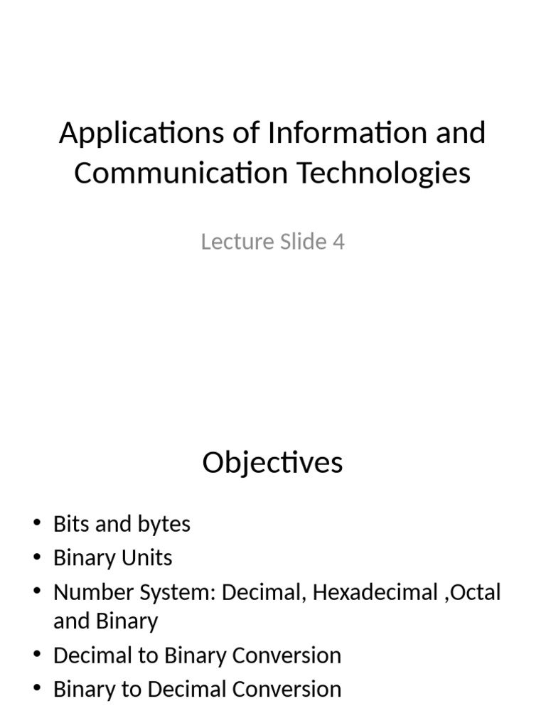 Applications of ICT Lecture Slide 4 | PDF | Byte | Naming Conventions