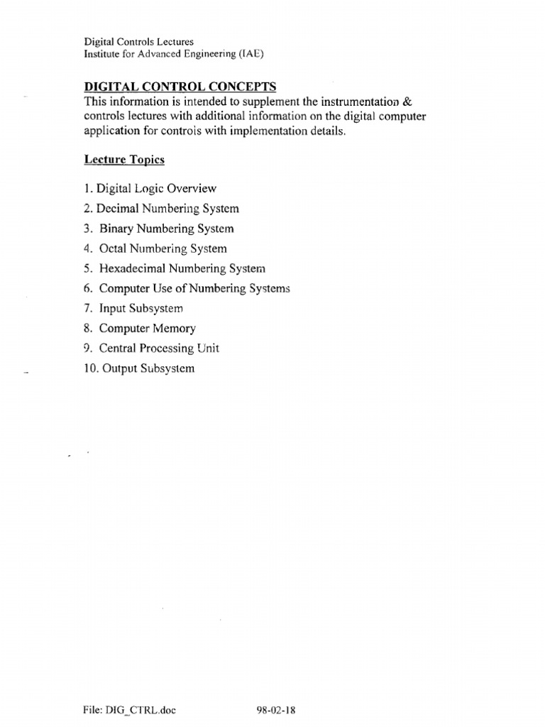 Chapter 02 - Digital Control Concepts | PDF | Logic Gate | Computer Architecture