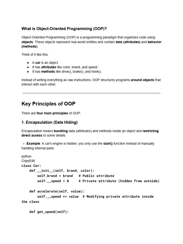 Object Oriented Programming(OOP) | PDF | Object Oriented Programming ... Object Oriented Programming(OOP) | PDF | Object Oriented Programming ...