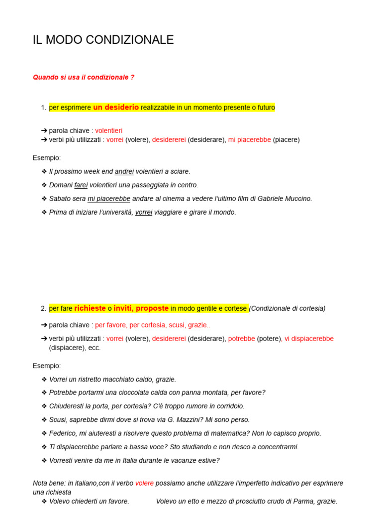 Il Condizionale | PDF