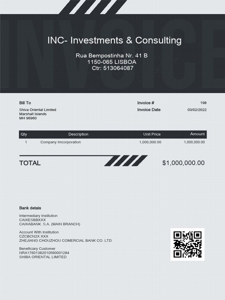 Shiba Oriental Limited Invoice Details | PDF