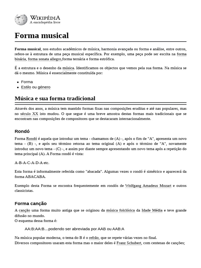 Estruturas Musicais e Compositores | PDF | Formas musicais | Elementos ...