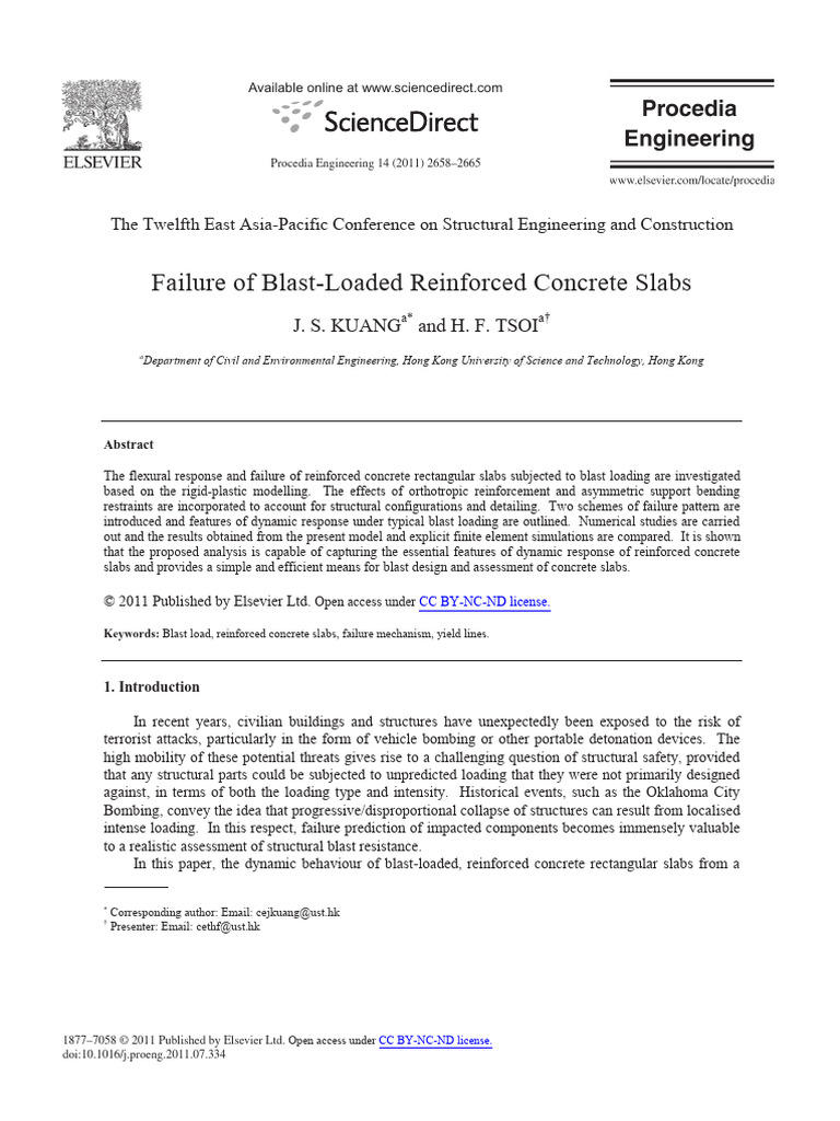 Blast Failure of Concrete Slabs | PDF | Fracture Mechanics | Reinforced ...