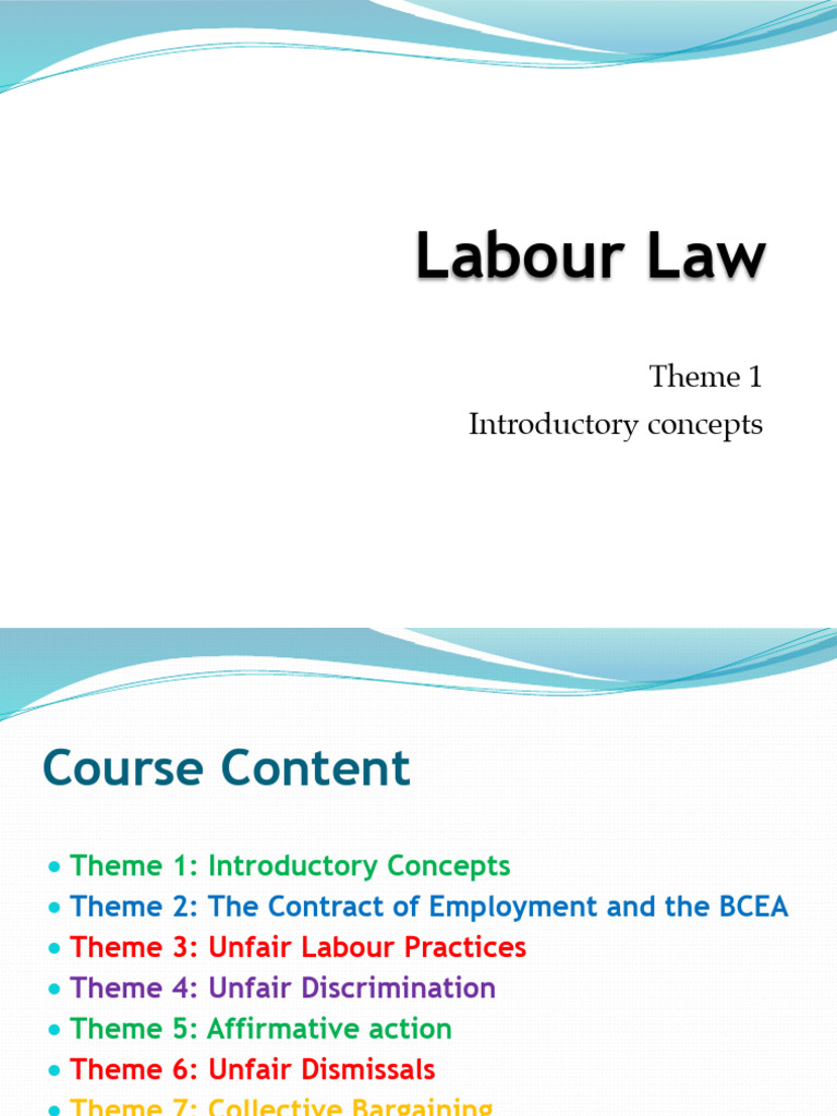 Labour Law Theme 1 2022 | PDF | Labour Law | Alternative Dispute Resolution