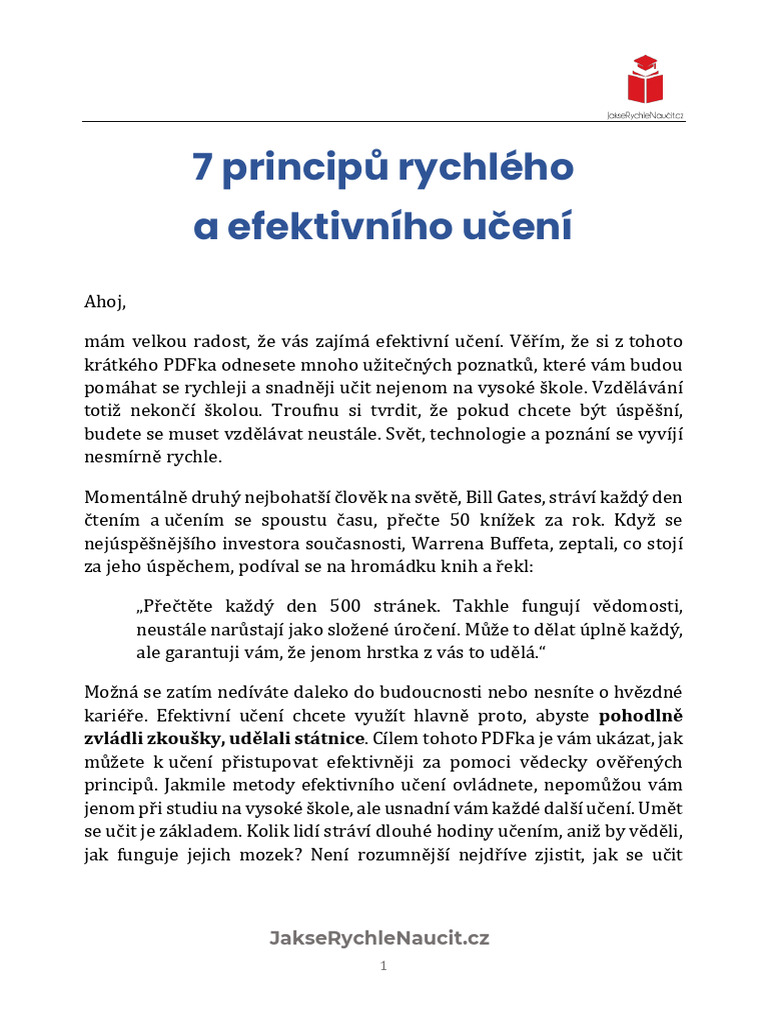 7 Principu Efektivniho Uceni | PDF