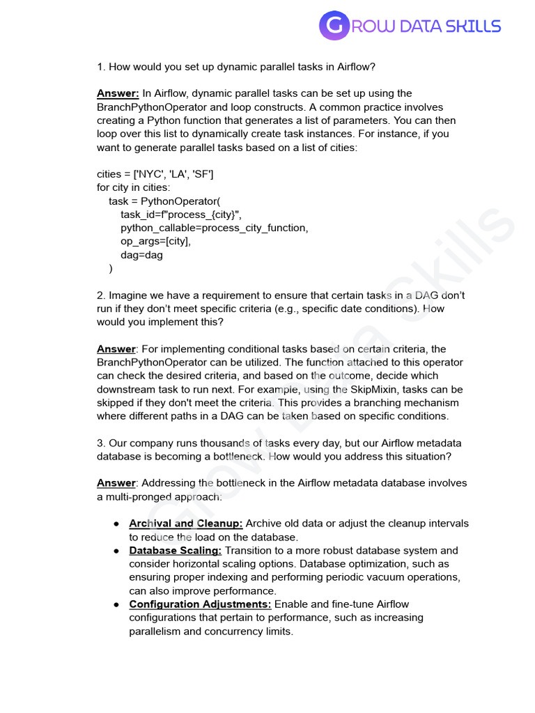 Scenario Based Airflow Interview Questions | PDF | Computing | Information Technology