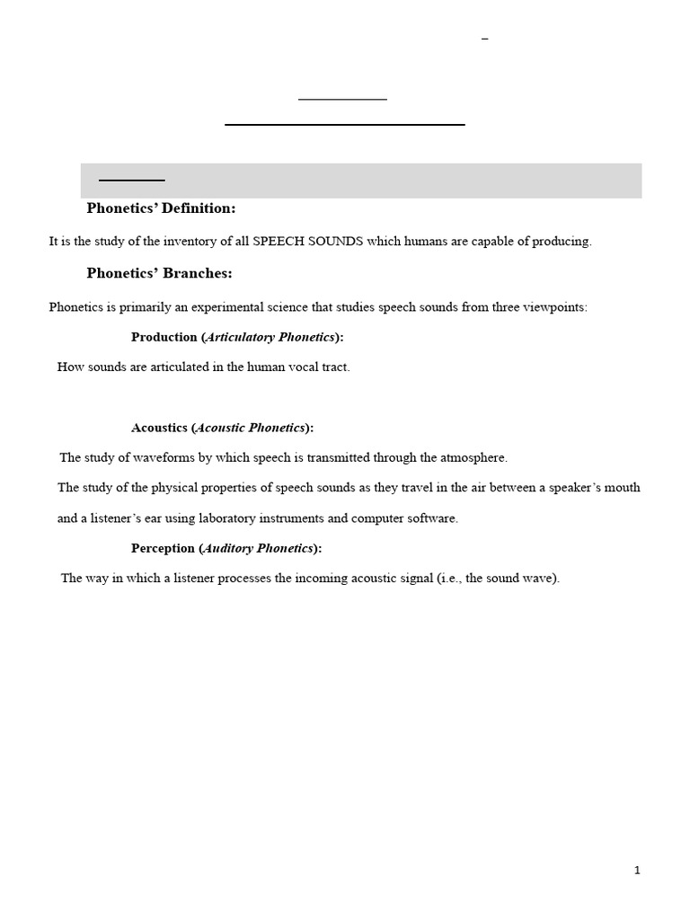 Phonetics Overview: Sounds and IPA | PDF | Phonetics | Phonology