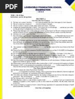 SOD Year 1-9 Exam Questions 2024 | PDF