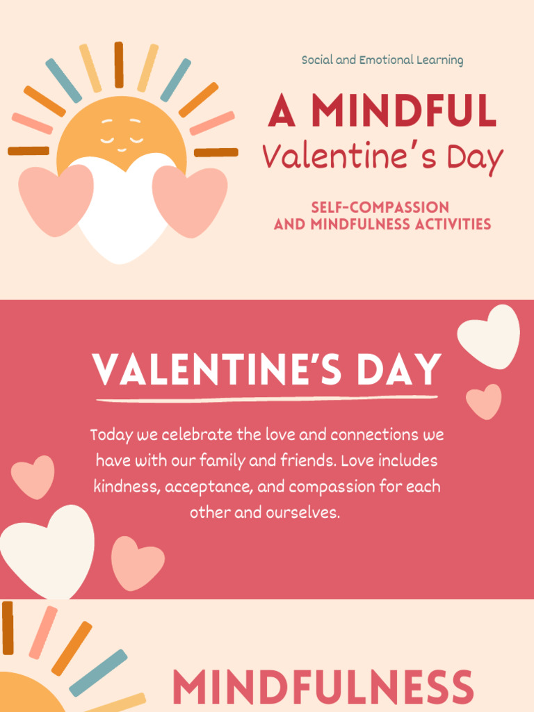 A Mindful Valentine's Day Education Presentation in Pink Red and Cream ...
