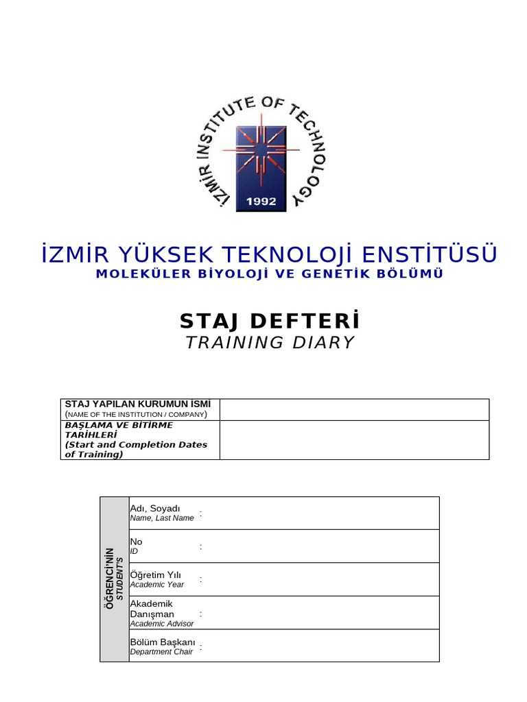 MBG Staj Defteri | PDF