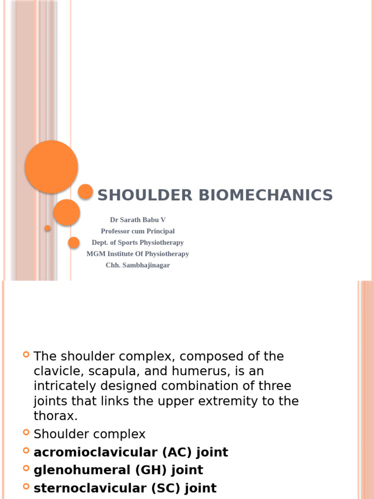 Shoulder Biomechanics | PDF | Anatomical Terms Of Motion | Shoulder