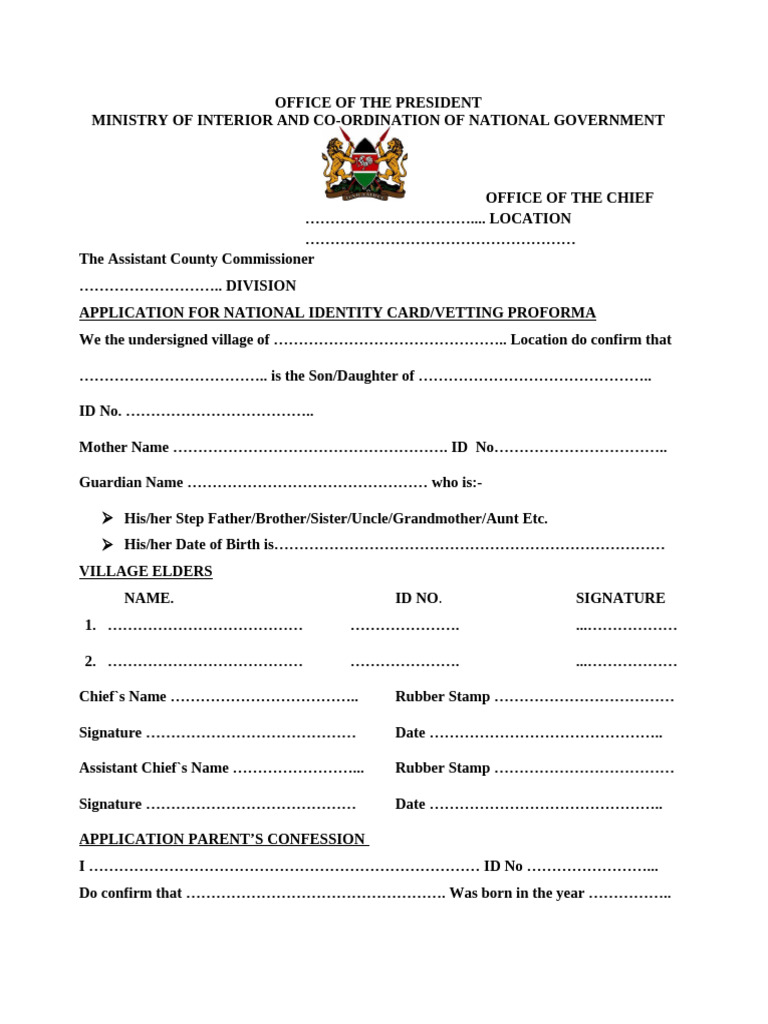 IDENTITY CARD APPLICATION | PDF