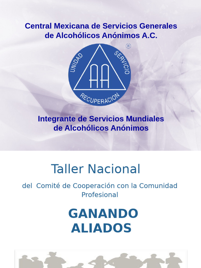 Taller Nacional CCCP - OSG | PDF | alcoholicos anonimos | Anonimato