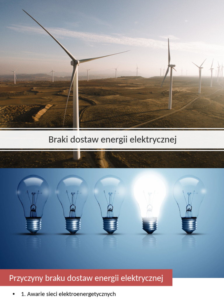 Braki Dostaw Energii Elektrycznej - Fizyka | PDF