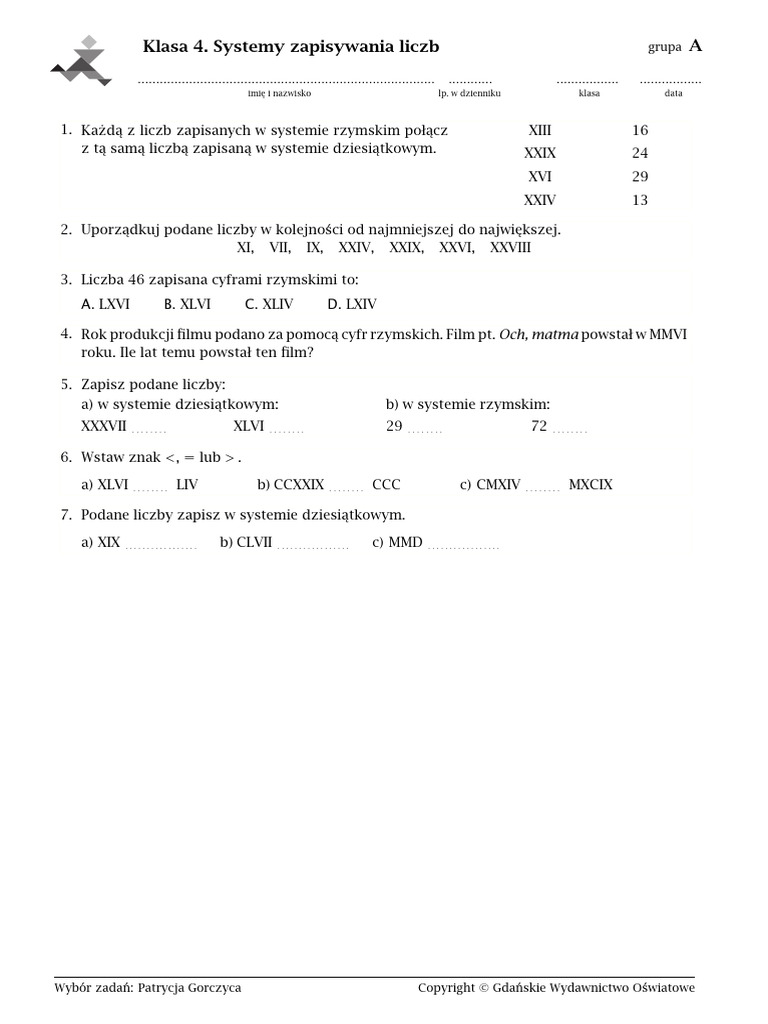 Cyfry Rzymskie | PDF