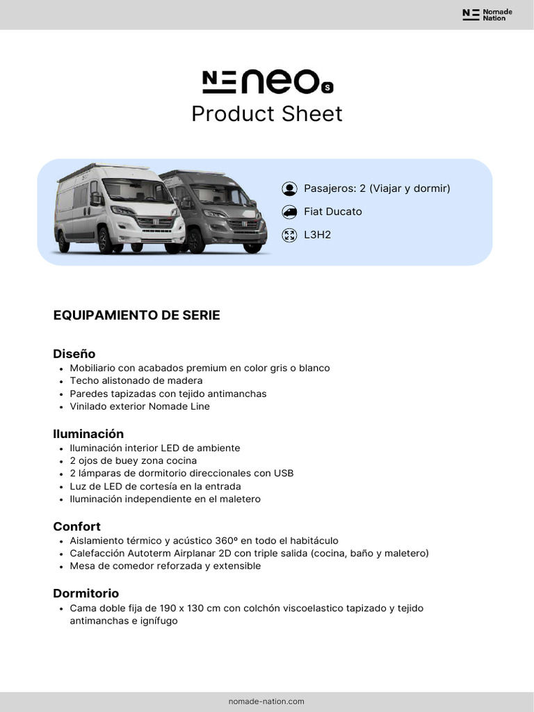 Product Sheet NEO S - Compressed | PDF | Estufa de cocina