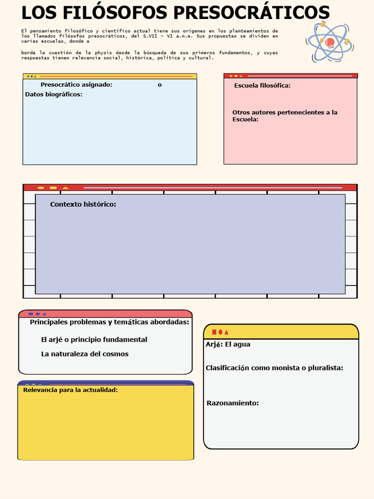 Ficha - Los Filósofos Presocráticos Si | PDF | Educación en artes liberales