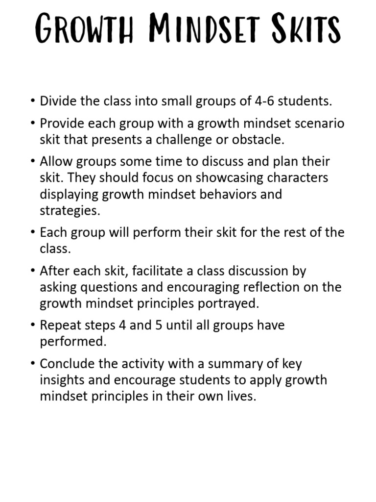 Engaging Growth Mindset Skits for Students | PDF | Mindset | Learning