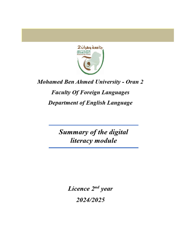 Digital Literacy - 250115 - 163022 - 250115 - 163800 | PDF ...