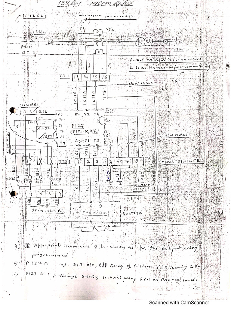 Micom p127 Relay Drawing Hand Written | PDF