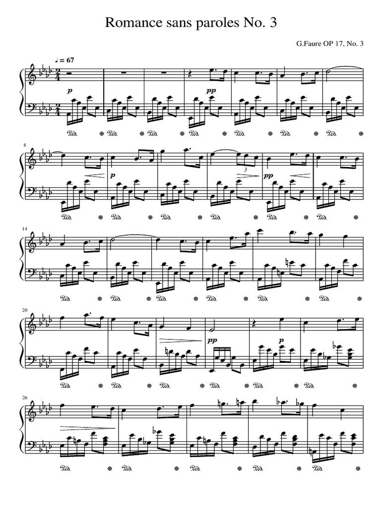 4 - Romance Sans Paroles N.3 - Fauré | PDF