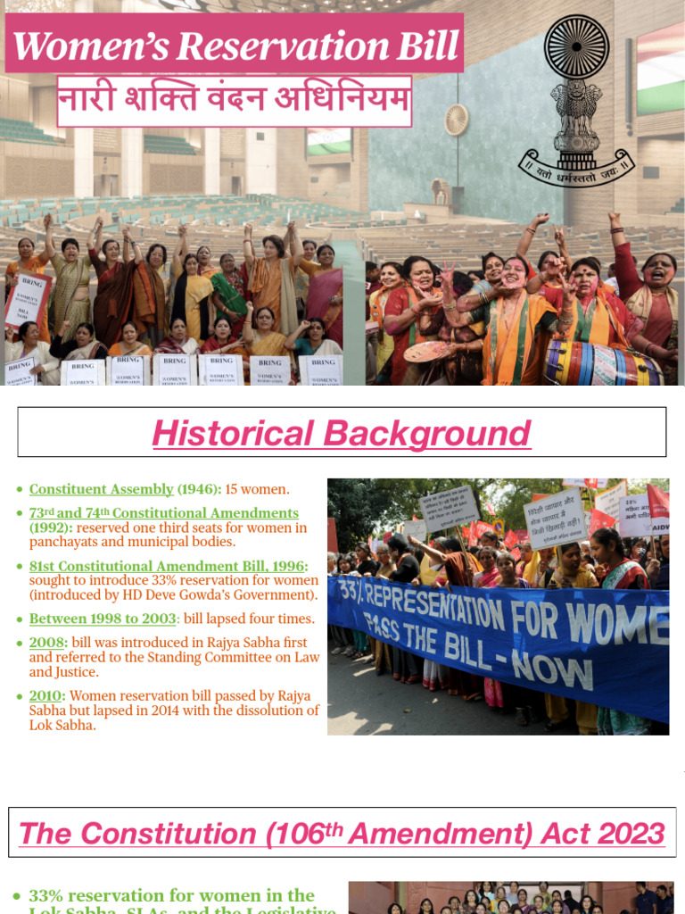 Women's Reservation Act 2023 Overview | PDF | Governance | Government
