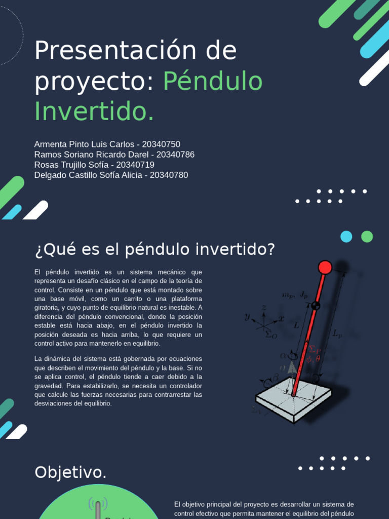 Control del Péndulo Invertido: Proyecto y Diseño | PDF | Péndulo ...