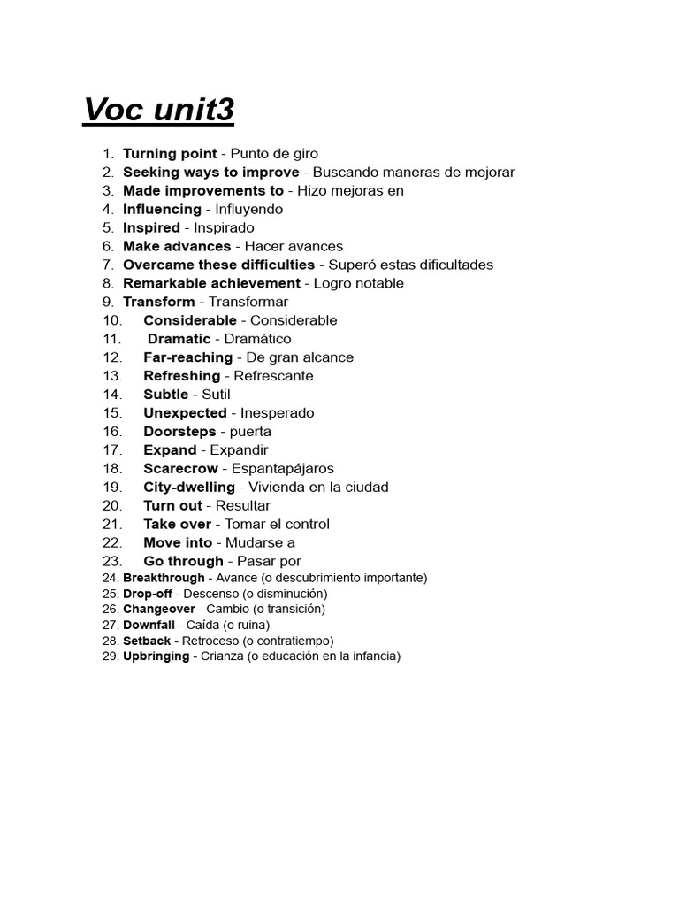 English voc unit 3 2n batx | PDF