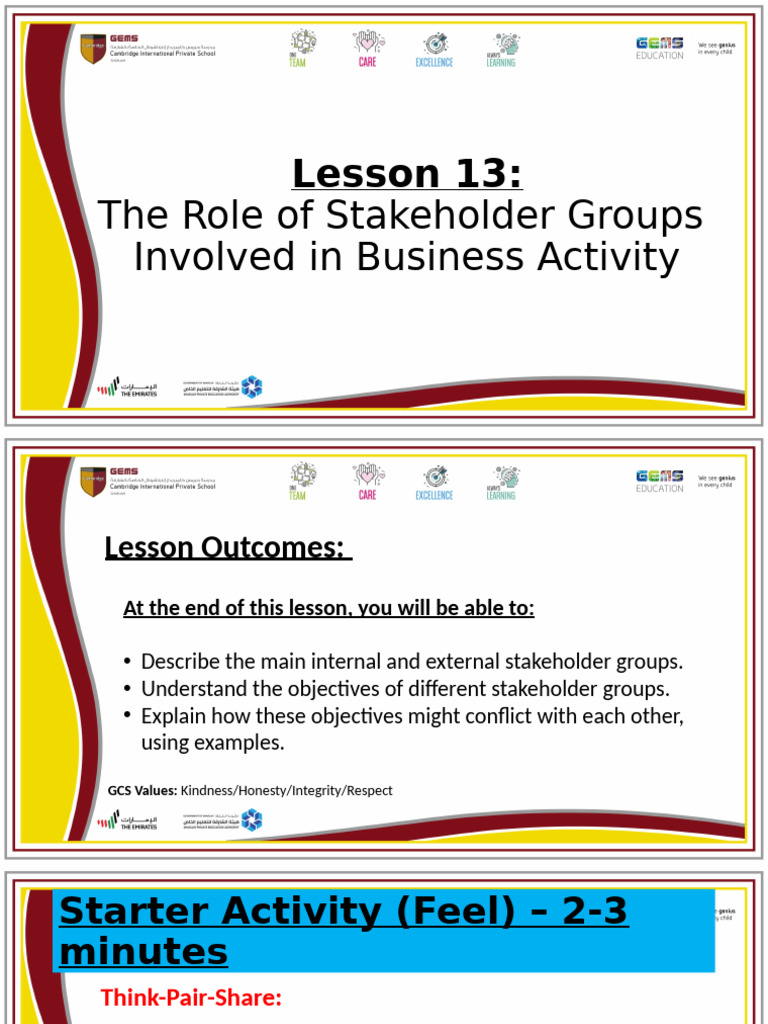 Understanding Business Stakeholders' Roles | PDF | Cost Of Living ...