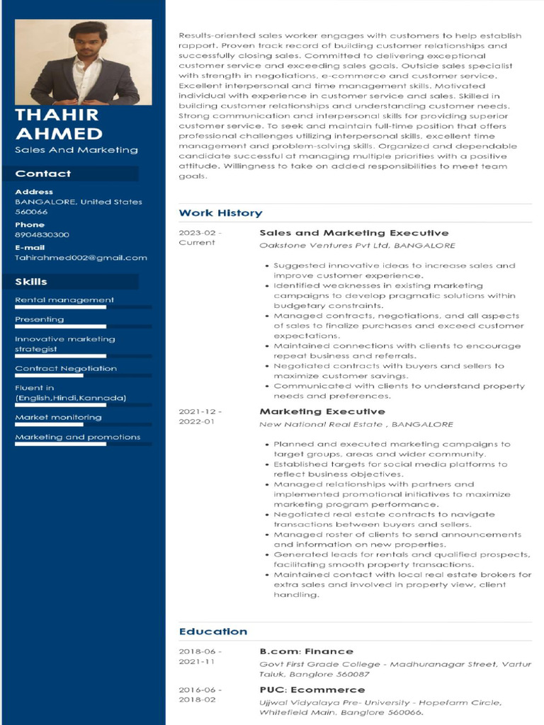 Thahir Ahmed CV Pro 2 | PDF