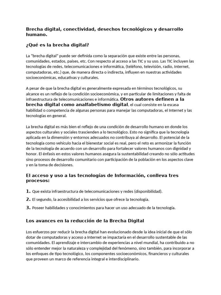 Brecha digital | PDF | Tecnología de información y comunicaciones