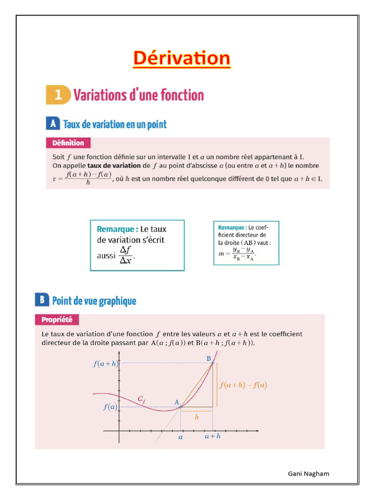 Dérivation ( Cour) | PDF