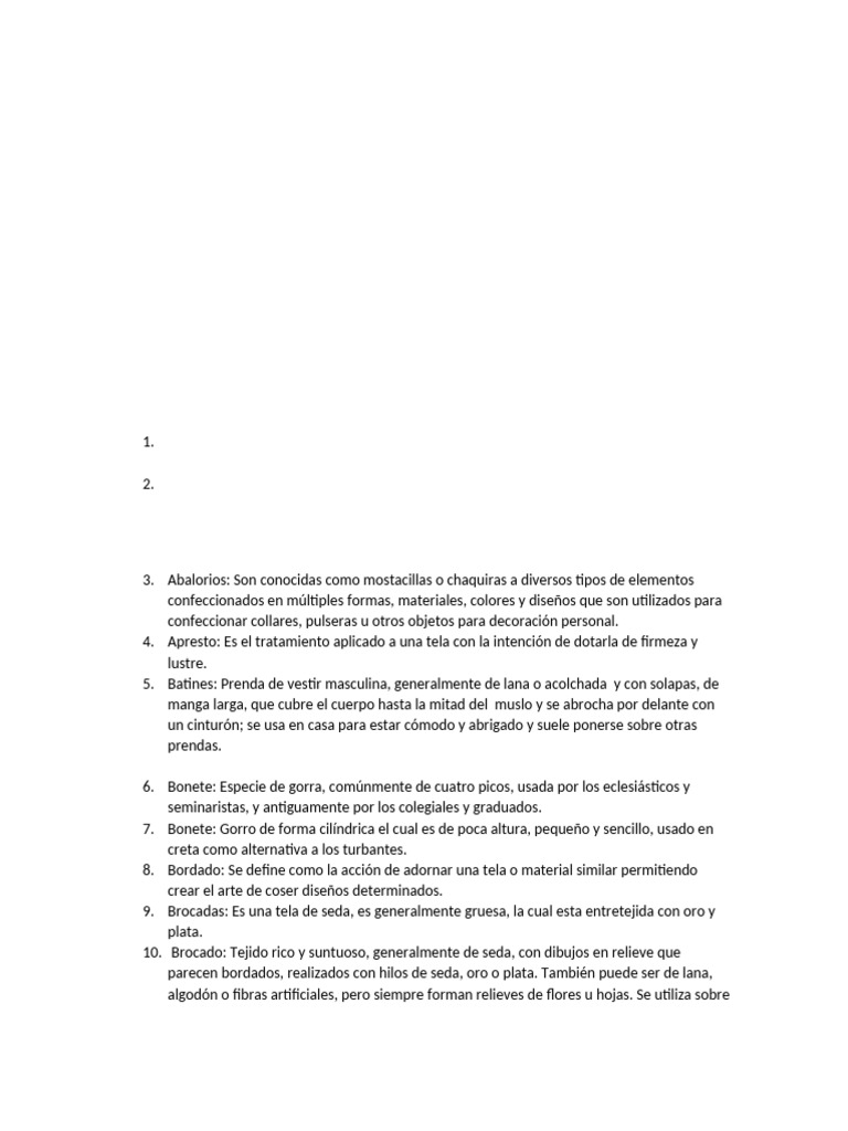 Borrador Glosario | PDF | Ropa | Textiles