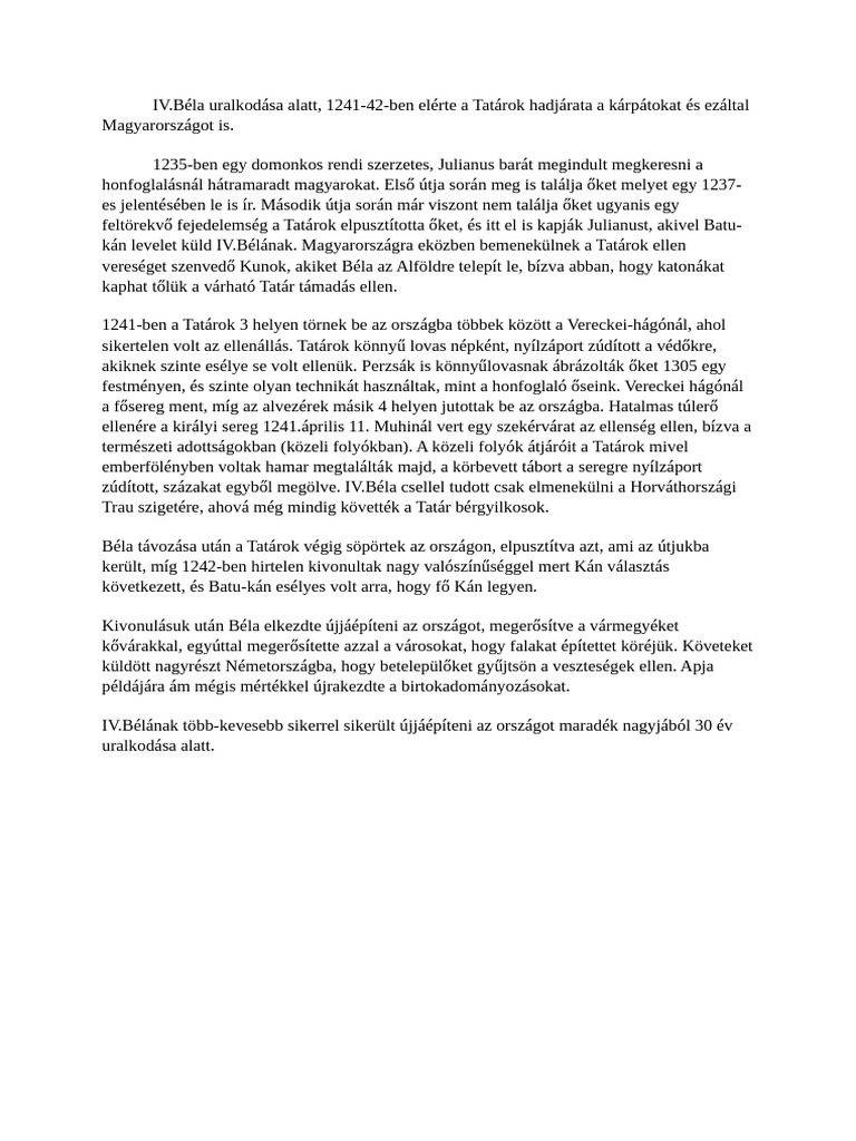 Tatárjárás (Hosszú Esszé) Hshshs | PDF